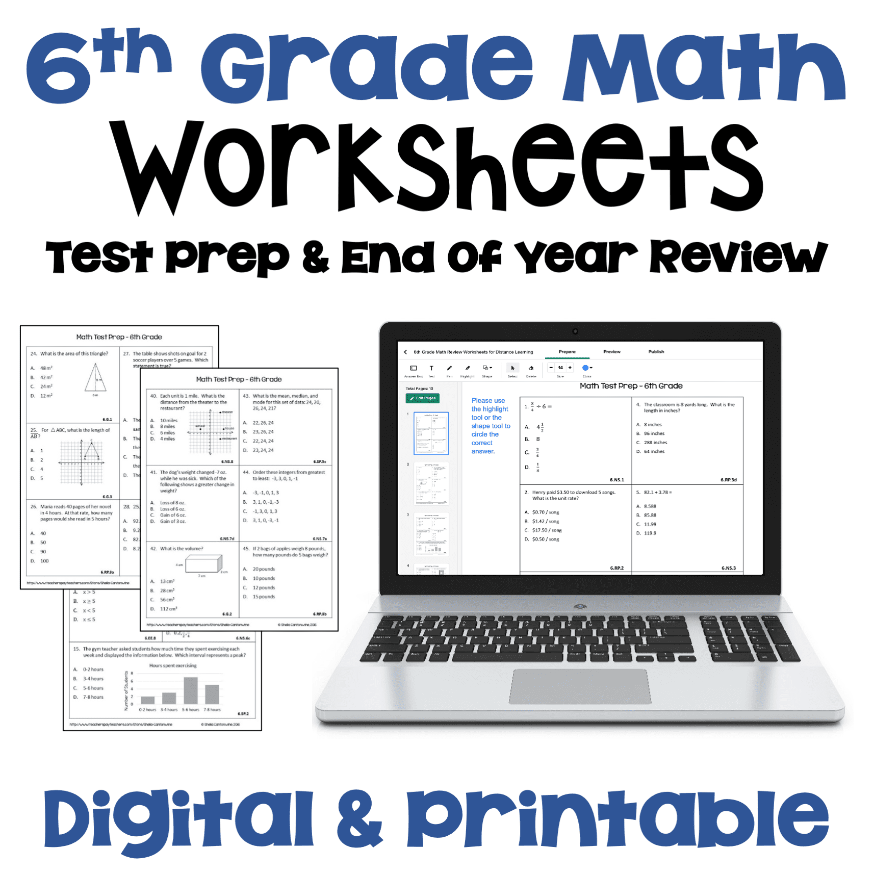 Preparing for End of Year Math Exams with Worksheets - Sheila Cantonwine