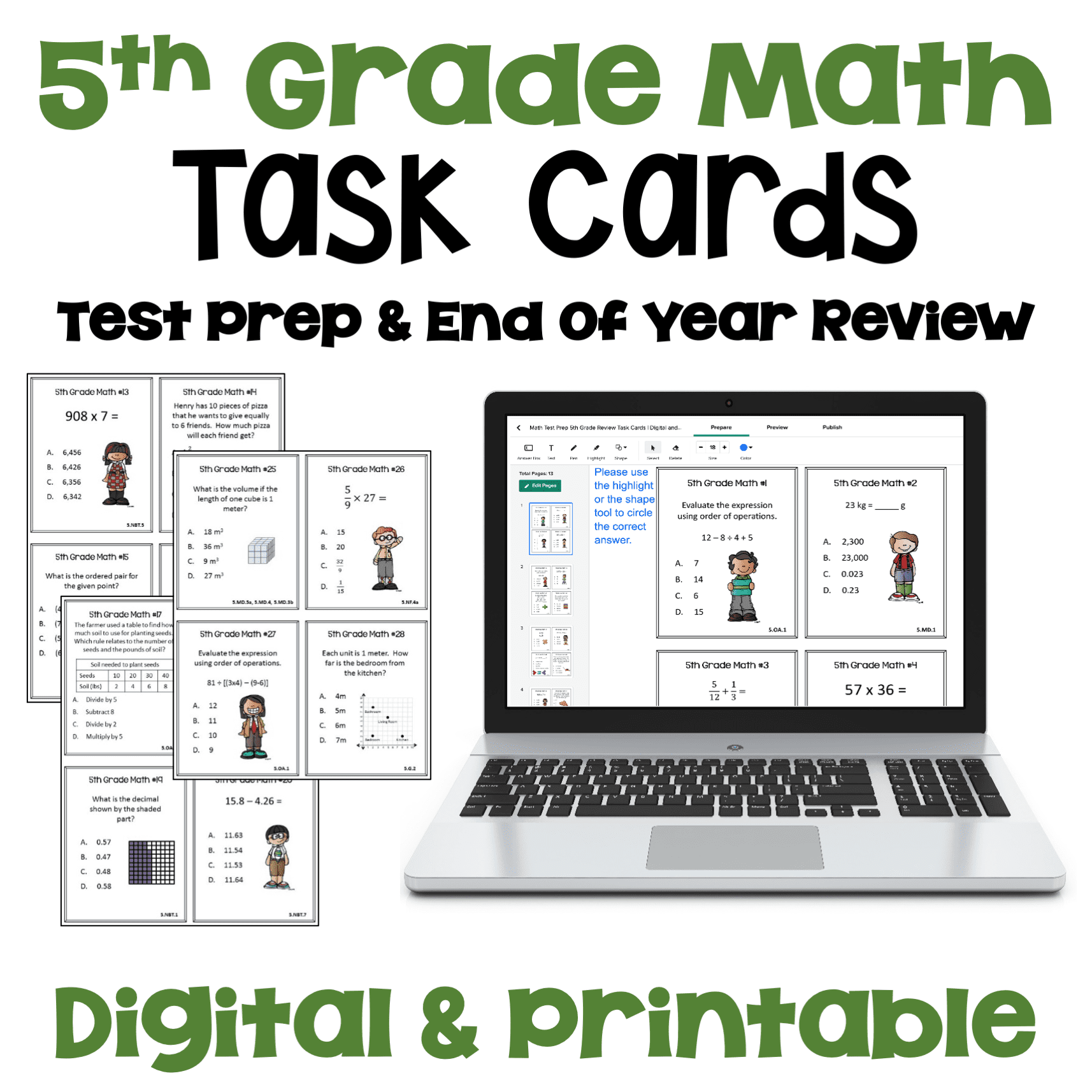 Practice for End of Year Math Testing Using Task Cards Sheila Cantonwine