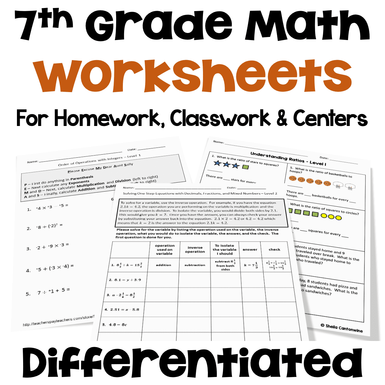 Boost Learning with Differentiated Worksheets for 7th-Grade Math